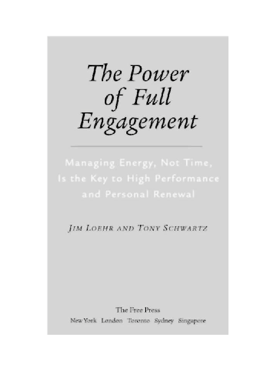 (PDF) The power of full engagement loehr-schwartz