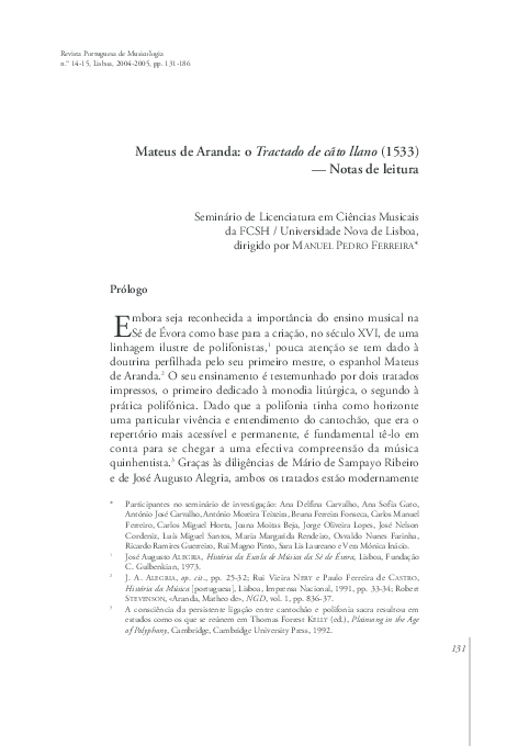 (PDF) «Mateus de Aranda: o Tractado de cãto llano (1533) — Notas de ...