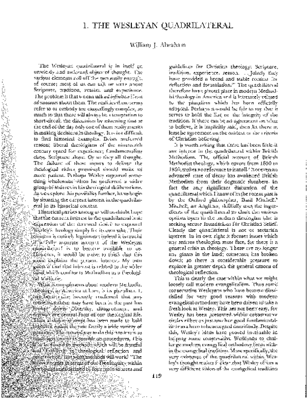 (PDF) The Wesleyan Quadrilateral