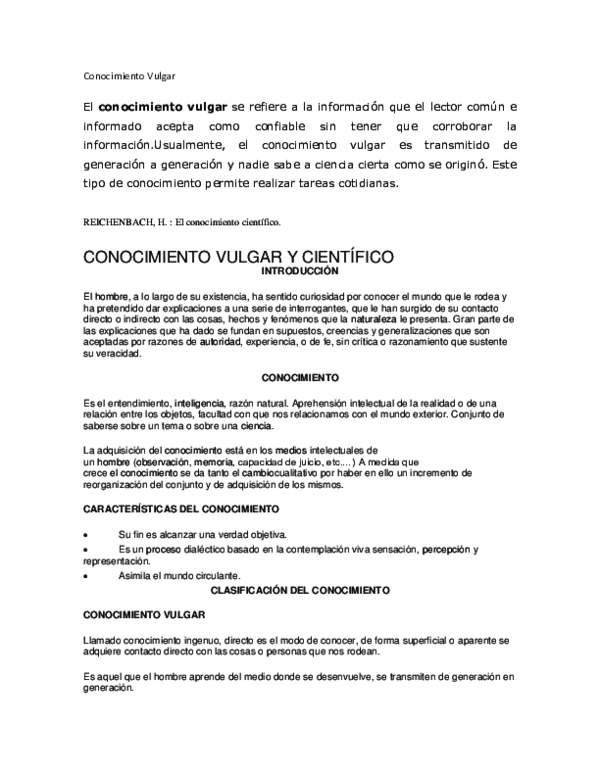 (DOC) Conocimiento Vulgar