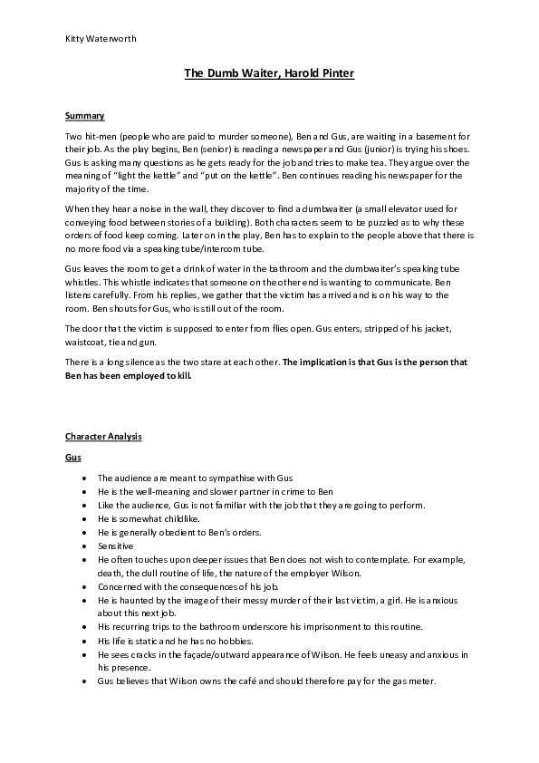 The dumb waiter play pdf file - dadbarn