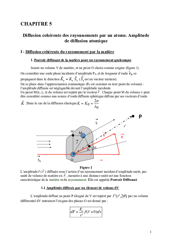 (PDF) CHAPITRE 5 Diffusion cohérente des rayonnements par un atome ...