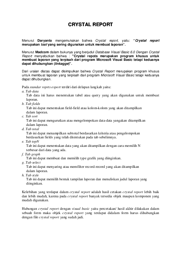 (PDF) CRYSTAL REPORT