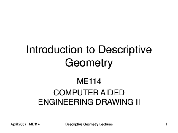 (PPT) Introduction to Descriptive Geometry