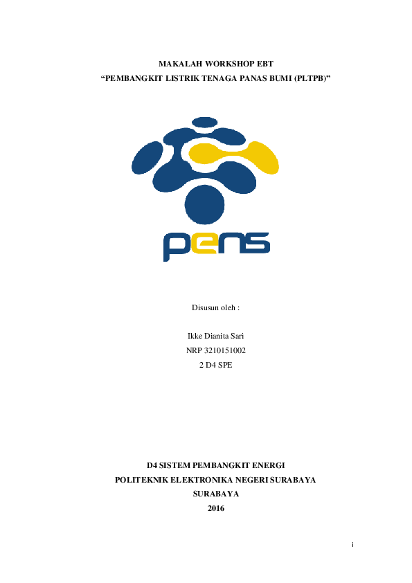(DOC) MAKALAH WORKSHOP EBT " PEMBANGKIT LISTRIK TENAGA PANAS BUMI ...