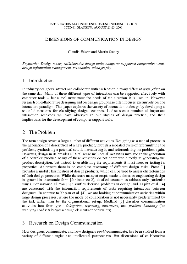 (PDF) Dimensions of communication in design