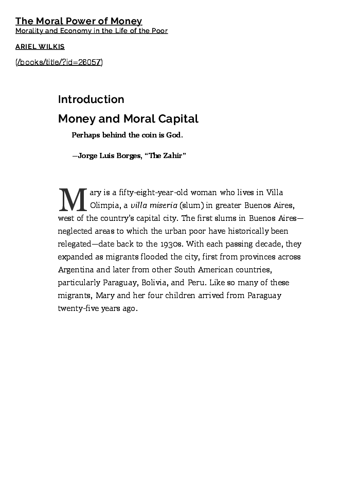 (PDF) Wilkis, Ariel (2017) The Moral Power of Money. Morality and ...