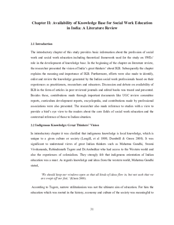 (PDF) Chapter II: Availability of Knowledge Base for Social Work ...