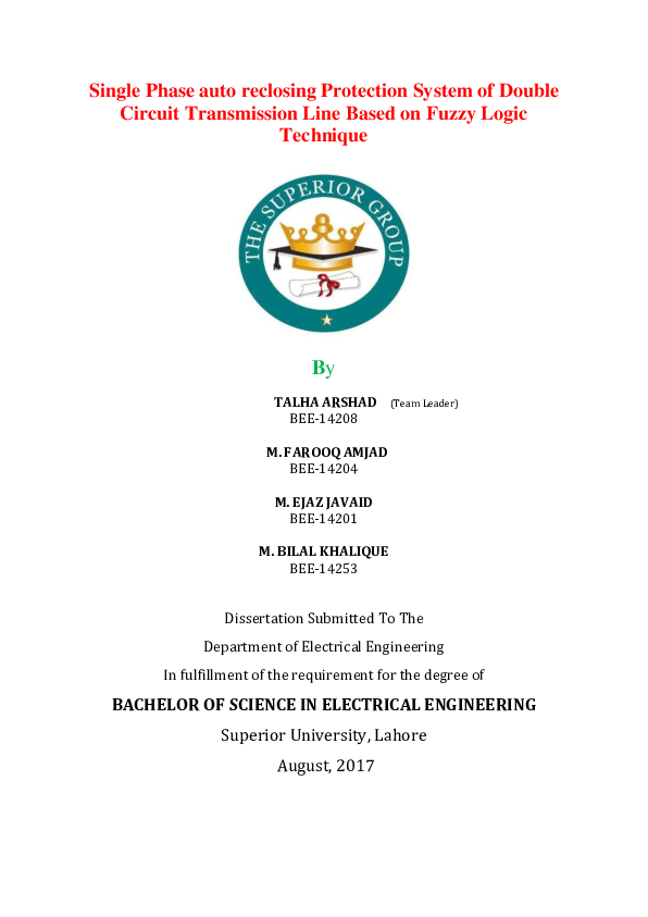 (PDF) Single Phase auto reclosing Protection System of Double Circuit Transmission Line Based on ...