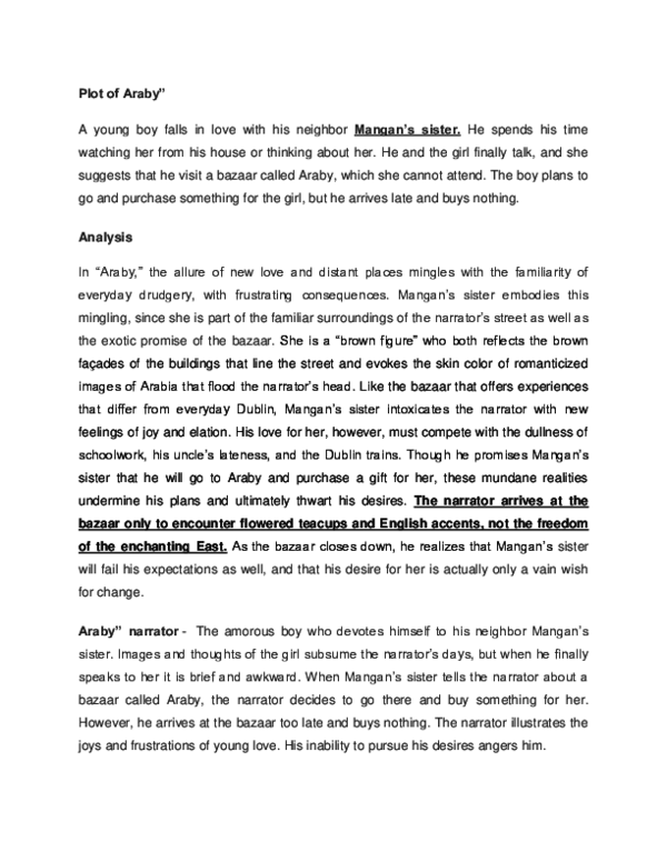 (DOC) Plot of Araby " | Gazy Gazy - Academia.edu