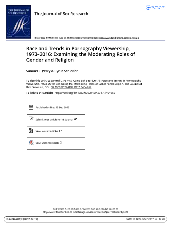 (PDF) Race and Trends in Pornography Viewership, 1973-2016: Examining the Moderating Roles of ...