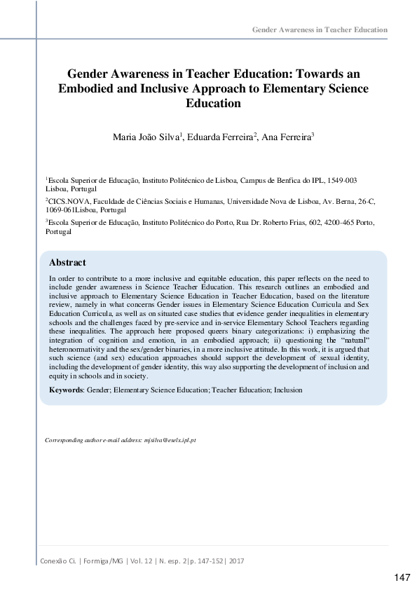 (PDF) Gender Awareness in Teacher Education Gender Awareness in Teacher ...