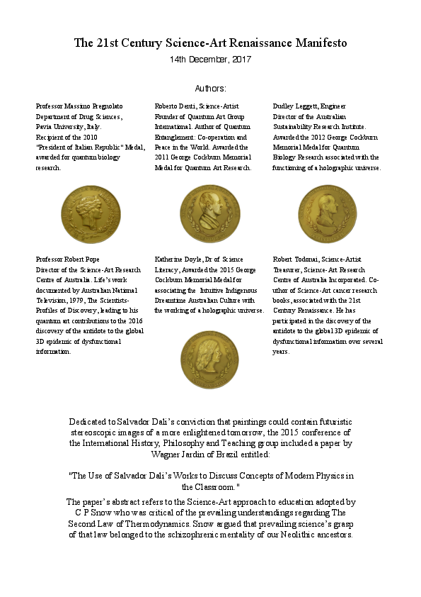 (PDF) The 21st Century Science-Art Renaissance Manifesto
