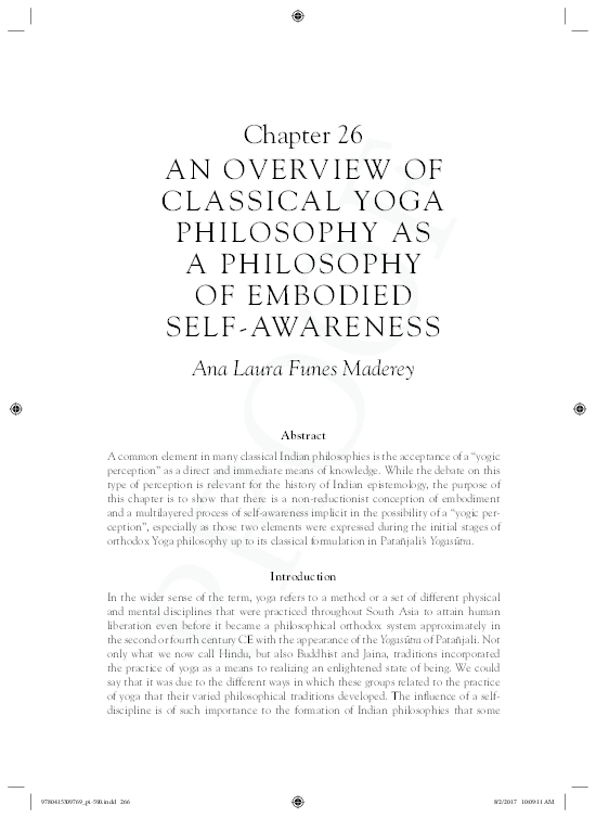 (PDF) An Overview of Classical Yoga Philosophy as a Philosophy of ...