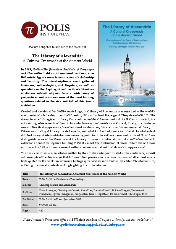 (PDF) The Library of Alexandria: A Cultural Crossroads of the Ancient ...