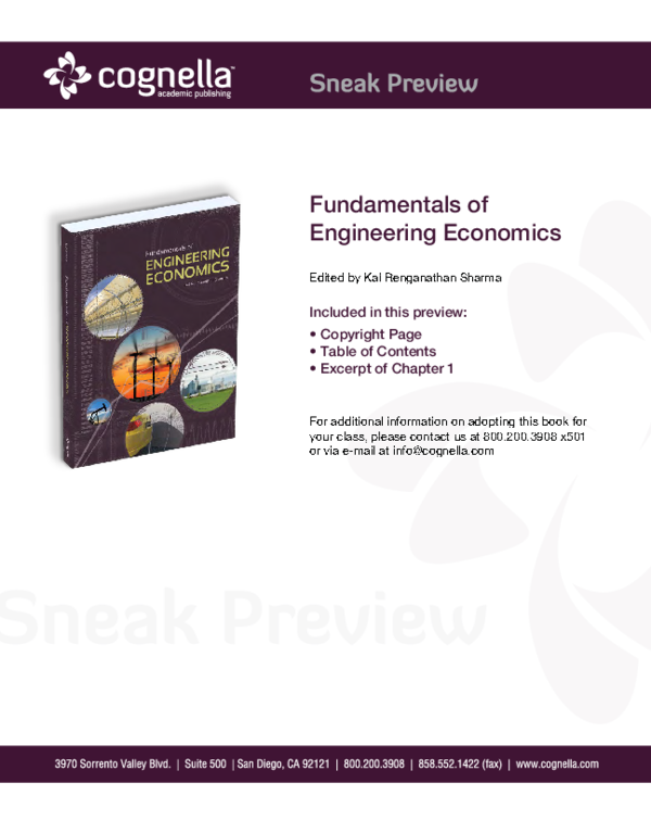 (PDF) Fundamentals of Engineering Economics sneak preview