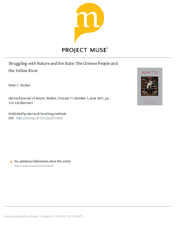 (PDF) Review by Peter Perdue: Struggling with Nature and the State: The ...