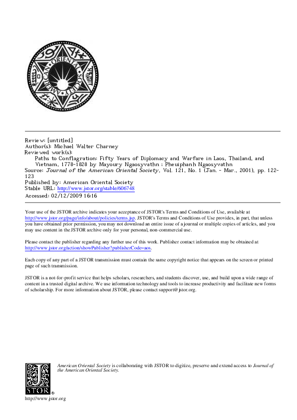 (PDF) Michael Charney Review of Mayoury Ngaosyvathn & Pheuiphanh ...