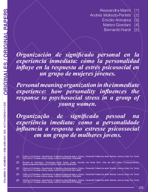 (PDF) Organización de significado personal en la experiencia inmediata ...