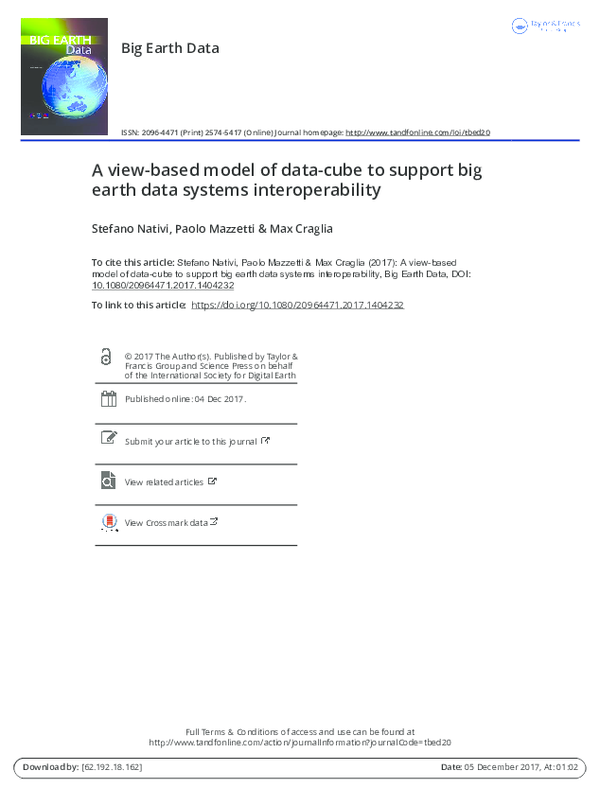 (PDF) Big Earth Data A view-based model of data-cube to support big earth data systems ...