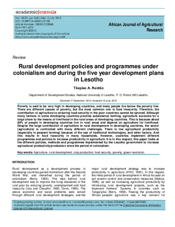 (PDF) African Journal of Agricultural Research Rural development ...