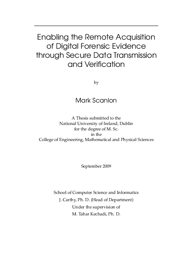 (PDF) Enabling the Remote Acquisition of Digital Forensic Evidence ...