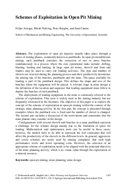 (PDF) Schemes of Exploitation in Open Pit Mining