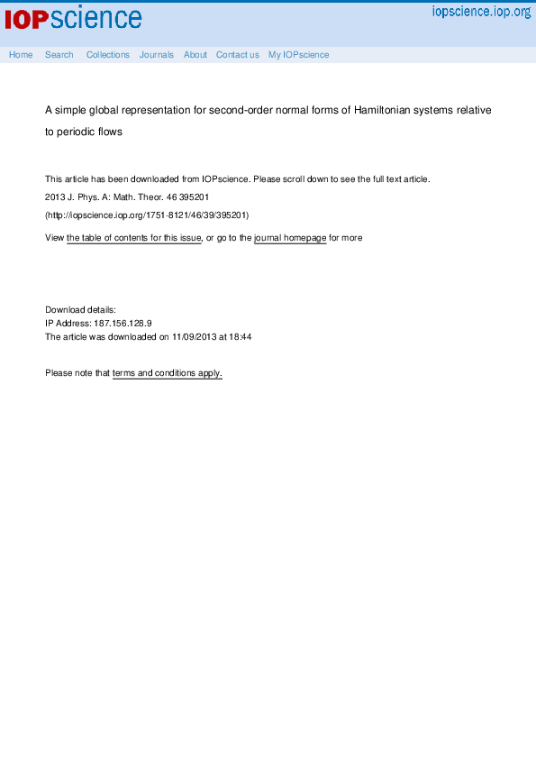 (PDF) A simple global representation for second-order normal forms of Hamiltonian systems ...