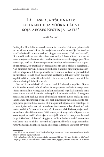 (PDF) Lätlased ja tšuhnaad: kohalikud ja võõrad Liivi sõja aegses ...
