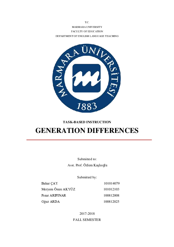 (PDF) A Task-Based Lesson Plan for Generation Differences