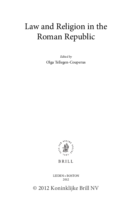 (PDF) « The Curiate Law and the Religious Nature of the Power of Roman ...