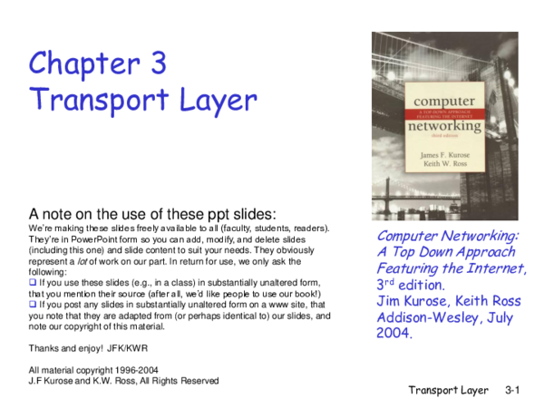 (PDF) Chapter 3 Transport Layer
