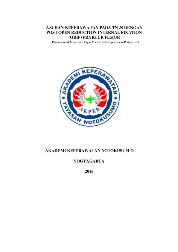 (DOC) ASUHAN KEPERAWATAN PADA TN .N DENGAN POST OPEN REDUCTION INTERNAL ...
