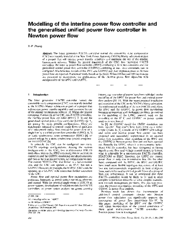 (PDF) Modelling of the interline power flow controller and the generalised unified power flow ...