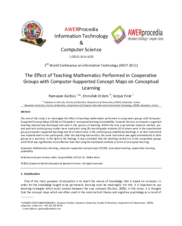 (PDF) The Effect of Teaching Mathematics Performed in Cooperative ...