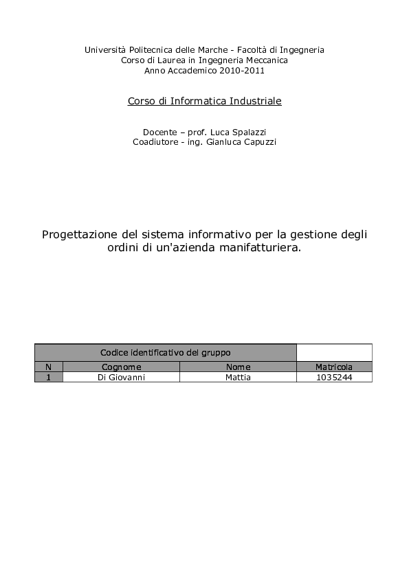 Progetto Informatica Industriale