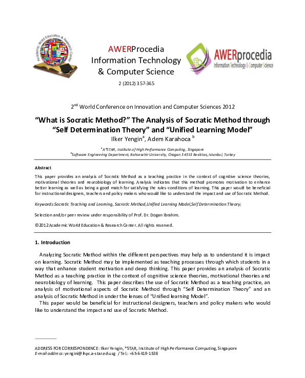 (PDF) " What is Socratic Method? " The Analysis of Socratic Method ...