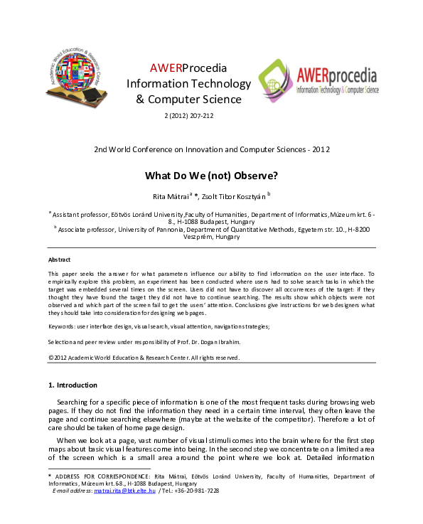 (PDF) What Do We (not) Observe