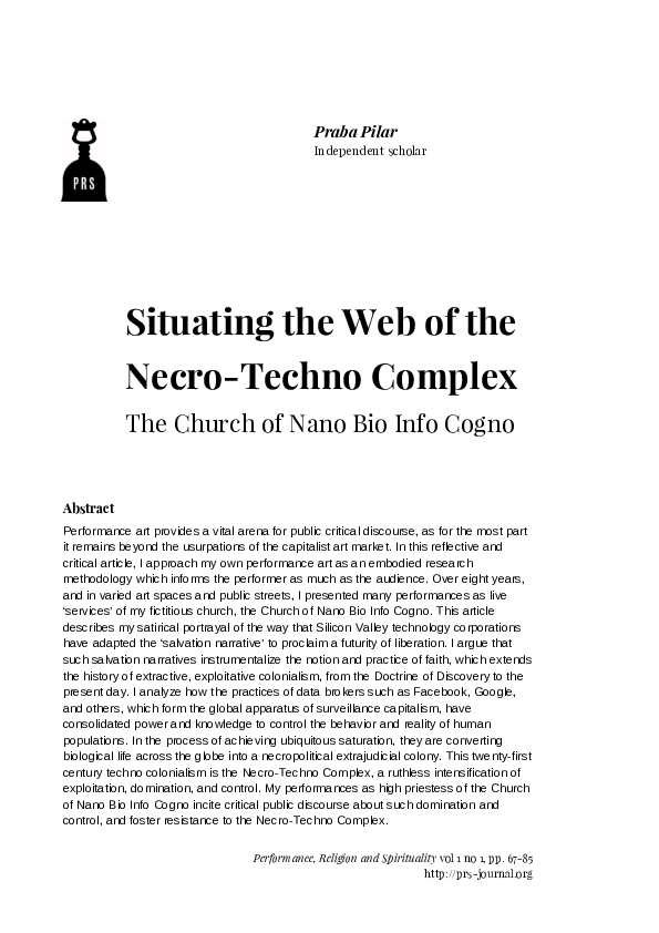 (PDF) Situating the Web of the Necro-Techno Complex: The Church of Nano ...