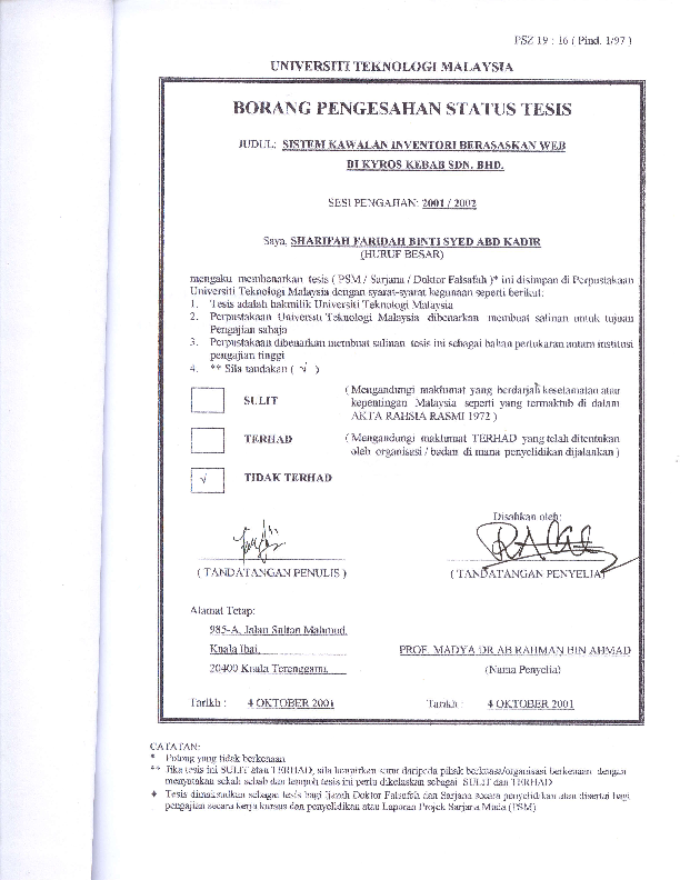 (PDF) Sistem Kawalan Inventori Berasaskan Web Di Kyros Kebab, Sdn. Bhd.