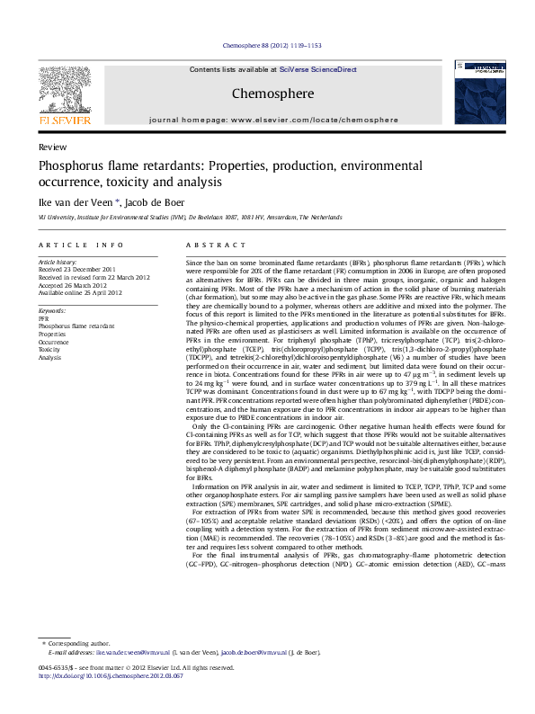 (PDF) Phosphorus flame retardants: Properties, production ...