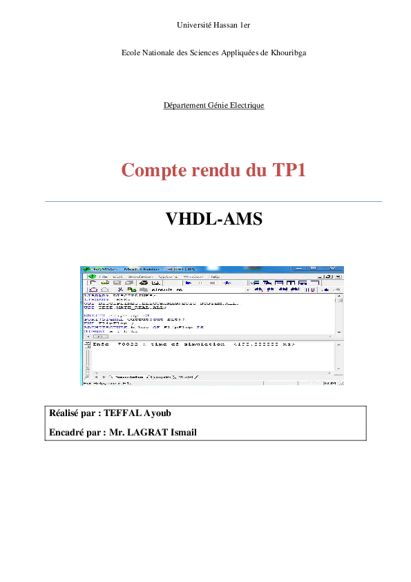 (PDF) TP VHDL AMS(FLIP FLOP, le CNA,Circuit RC)