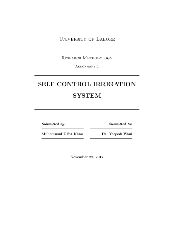 (PDF) SELF CONTROL IRRIGATION SYSTEM