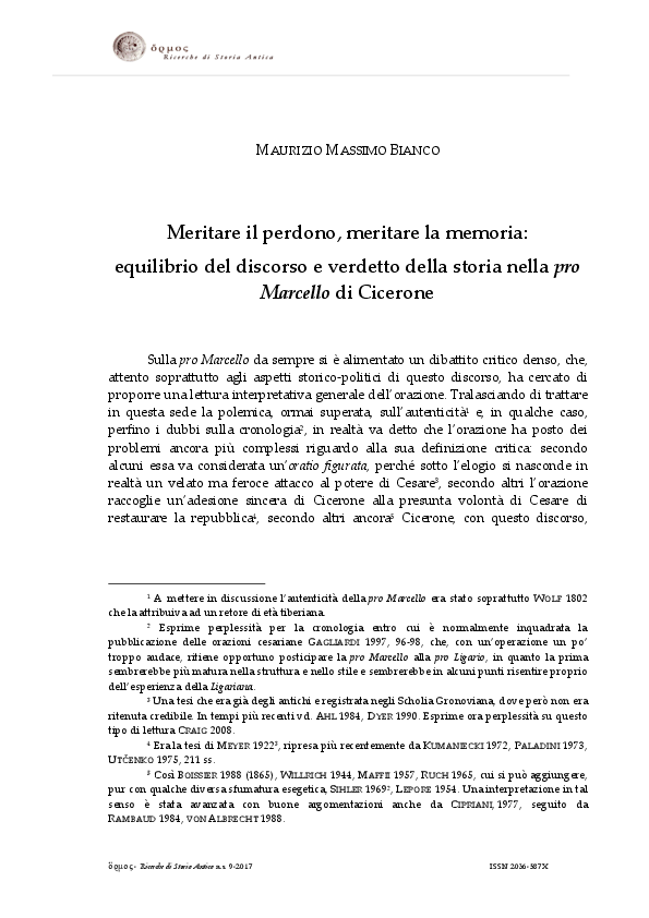 (PDF) Meritare il perdono, meritare la memoria: equilibrio del discorso ...