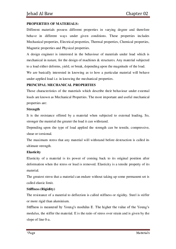 (PDF) PROPERTIES OF MATERIALS
