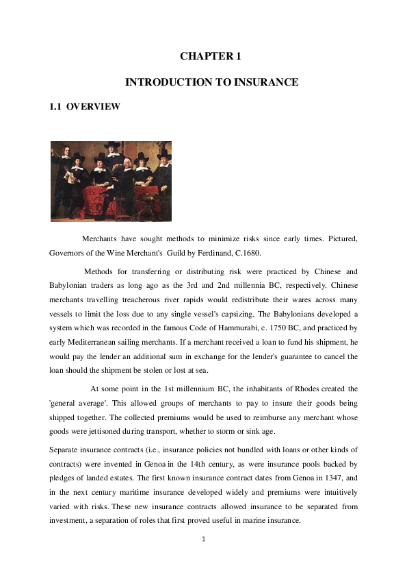 (DOC) INTRODUCTION TO INSURANCE