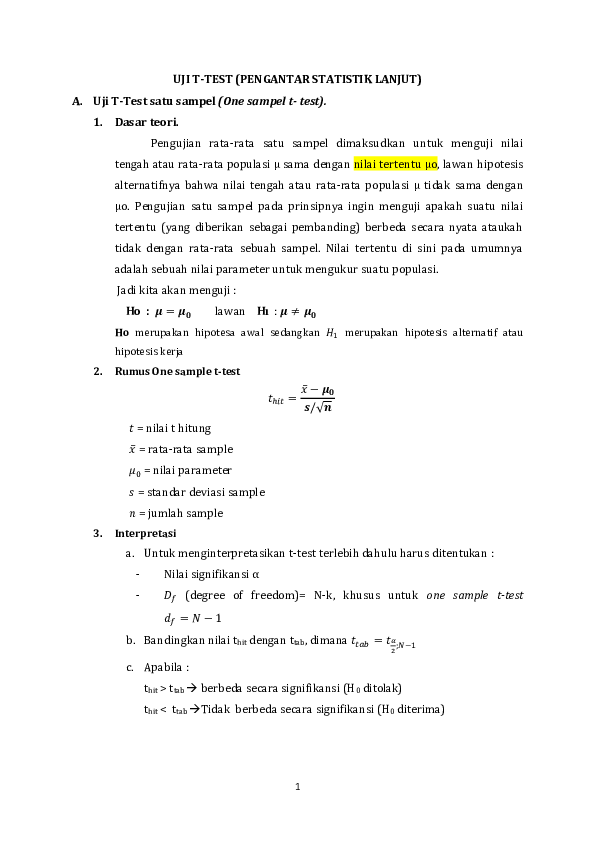 (PDF) Uji t