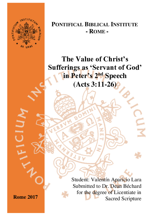 (PDF) The Value of Christ's Sufferings as 'Servant of God' in Peter's 2 ...