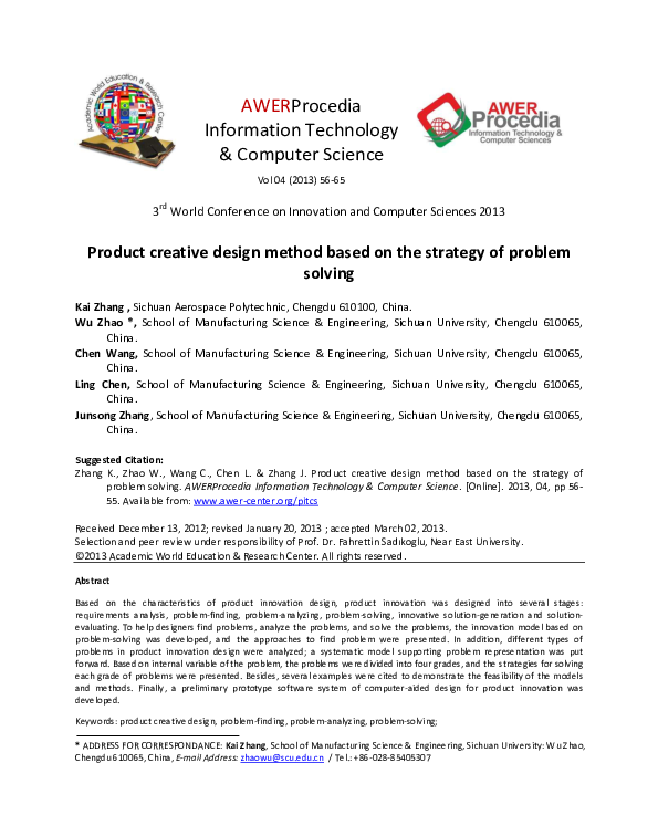 (PDF) Product creative design method based on the strategy of problem ...