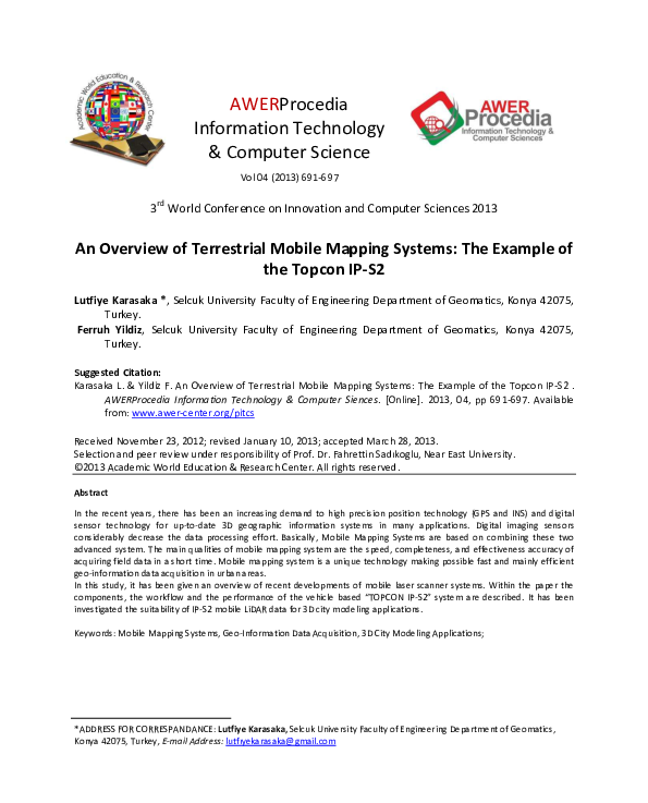 (PDF) An Overview of Terrestrial Mobile Mapping Systems: The Example of ...